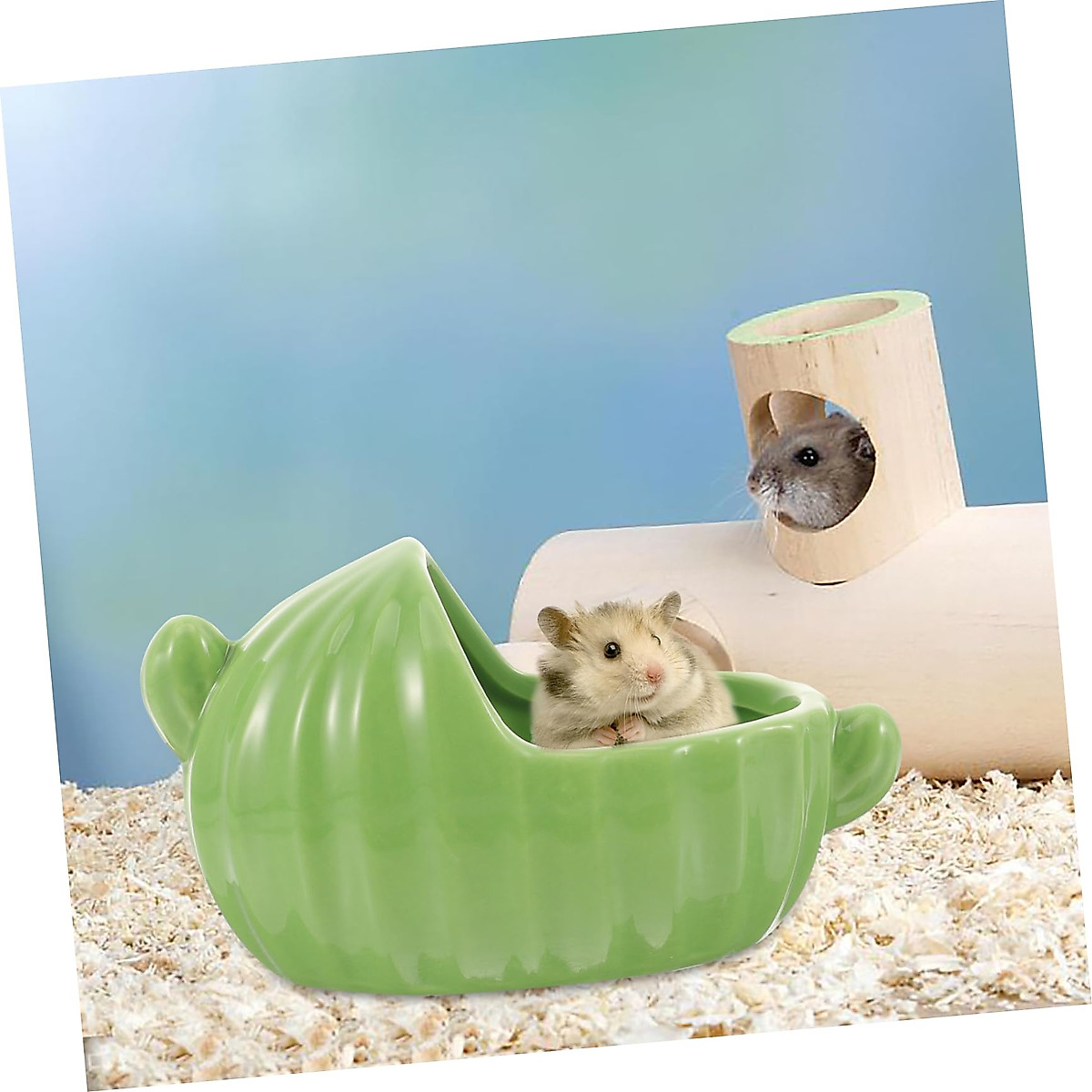 Parliky Ceramic Hamster Bathtub Sturdy Sand Bath Container for Small Pets Reusable Compact Design for Hamsters Chinchillas and Gerbils Durable Bathroom Supplies for Daily Use