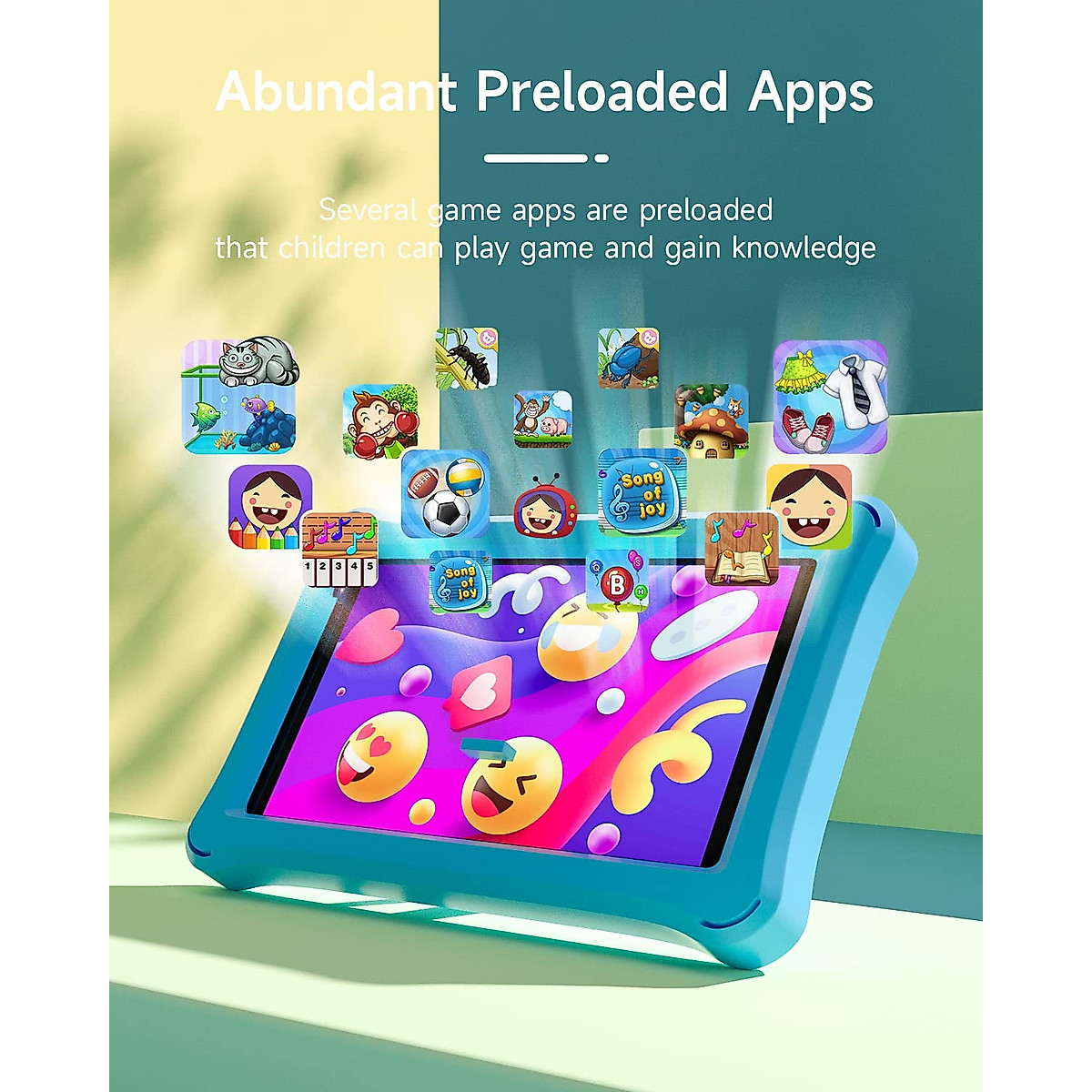 Tablet for Kids, 8 inch Kids Tablet 2GB RAM 32GB ROM Android 11 Tablets IPS Touch Screen 1280x800, Iwawa & Parent Control Toddler Tablet, WiFi, Dual Camera, 4300mAh Battery, Shockproof Case, Blue