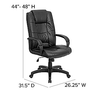 Flash Furniture High Back Black LeatherSoft Executive Swivel Office Chair with Arms