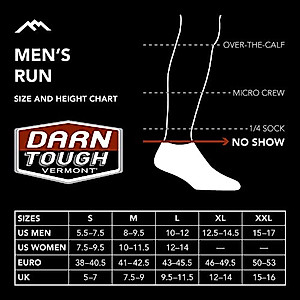 Darn Tough Men's Run No Show Tab Ultra-Lightweight with Cushion Sock (Style 1039) - Black, Large