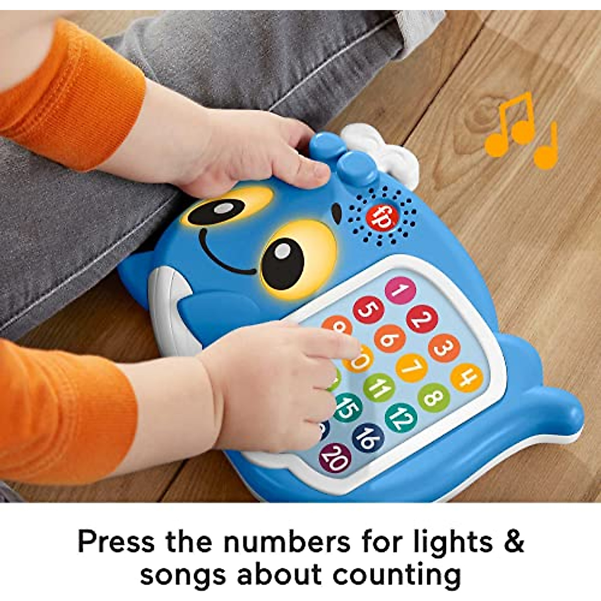 Fisher-Price Linkimals Toddler Learning Toy 1-20 Count & Quiz Whale with Interactive Lights & Music for Ages 18+ Months