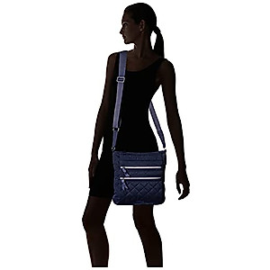 Vera Bradley Women's Performance Twill Triple Zip Hipster Crossbody Purse, Classic Navy, One Size