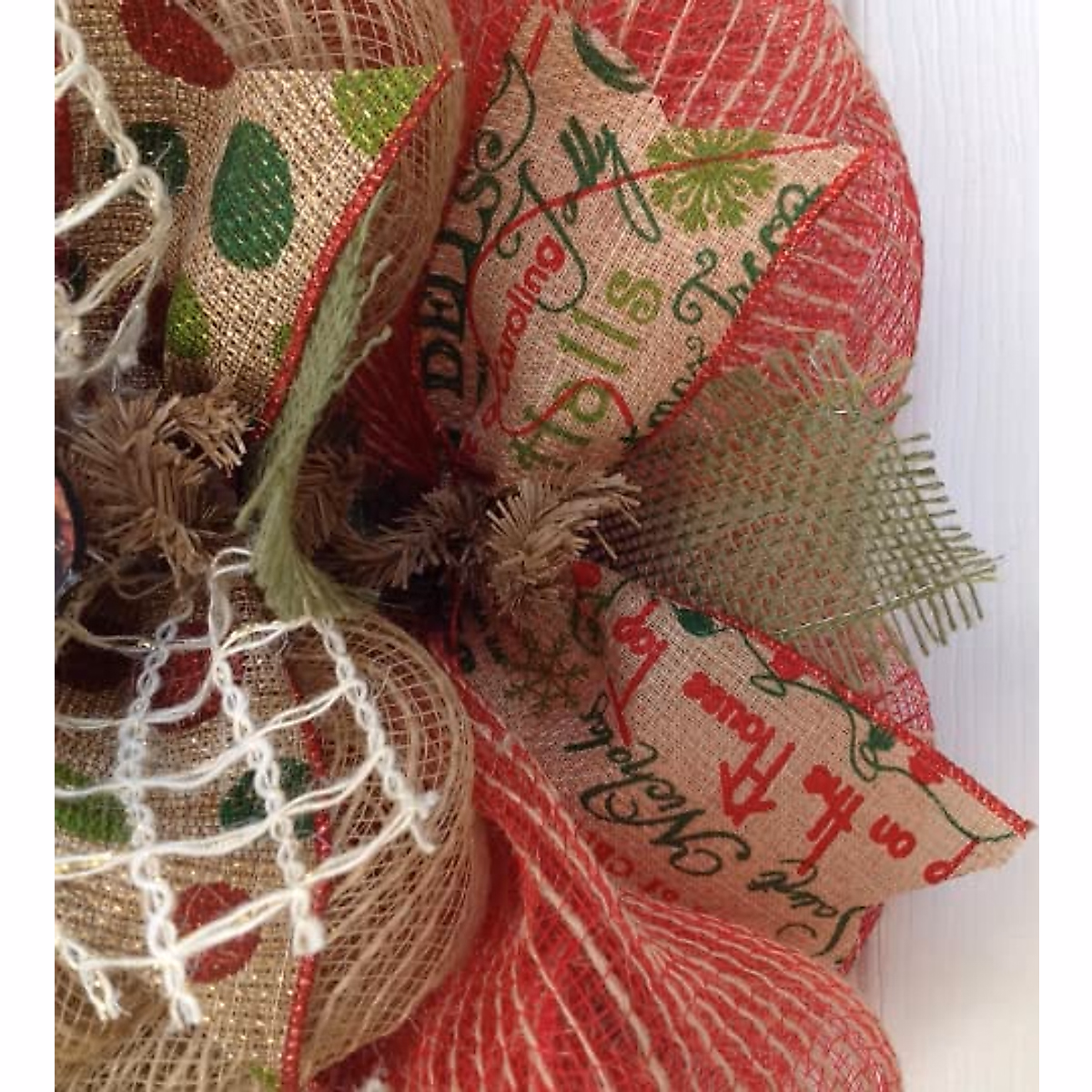 Country Rustic Santa Merry Christmas Deco Mesh Wreath