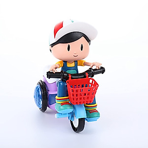 Cevly Robot Toys for Kids,Spinning Stunt Car Toys,Dancing Electric Trike Kids Motorcycle Cartoon Toy,Interactive Toy with Music & Light Christmas Birthday Gifts for 3 4 5 6 7 Year Old Boys Girls