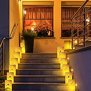 PChero 12pcs Luminary Bags, Ideal for Electric LED Votive Tealight Candles Holder, Fire Retardant Paper Lantern Bag for Wedding Party Thanksgiving Christmas Valentines Decoration