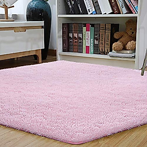 junovo Ultra Soft Rug for Nursery Children Room Baby Room Home Decor Dormitory Hexagon Carpet for Playhouse Princess Tent Kids Play Castle, Diameter 4.6 ft, Pink