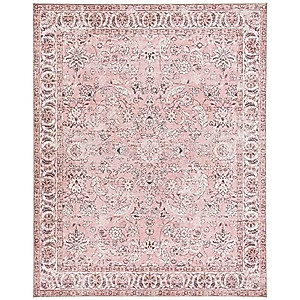 Fashriend Doria Machine Washable Area Rug 3'6''×5'6'' Non-Slip Foldable for Living Room Bedoom Kitchen Boho Bohemian Vintage Persian Pink