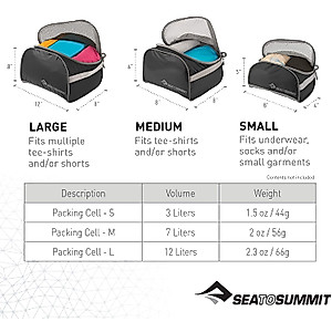 Sea to Summit Travelling Light Packing Cell Modular Travel Organizer, Medium, Black