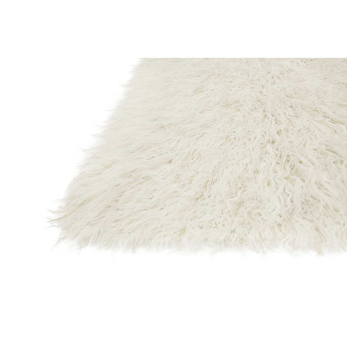Loloi Petra Collection Shag Area Rug, 3'-0" x 5'-0", Ivory/Beige