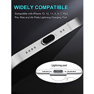 Gavemi iPhone Dust Plug Compatible with iPhone and AirPods, Lightning Port Plug Protector Charging Port Anti Dust Cover Includes Speaker Cover (Black)