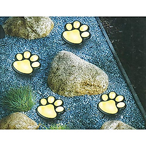 Solar Led Pet Paws Animal Prints Decorative Exterior Lanterns for Yard Garden Landscape Pathway Outdoor Waterproof Lights