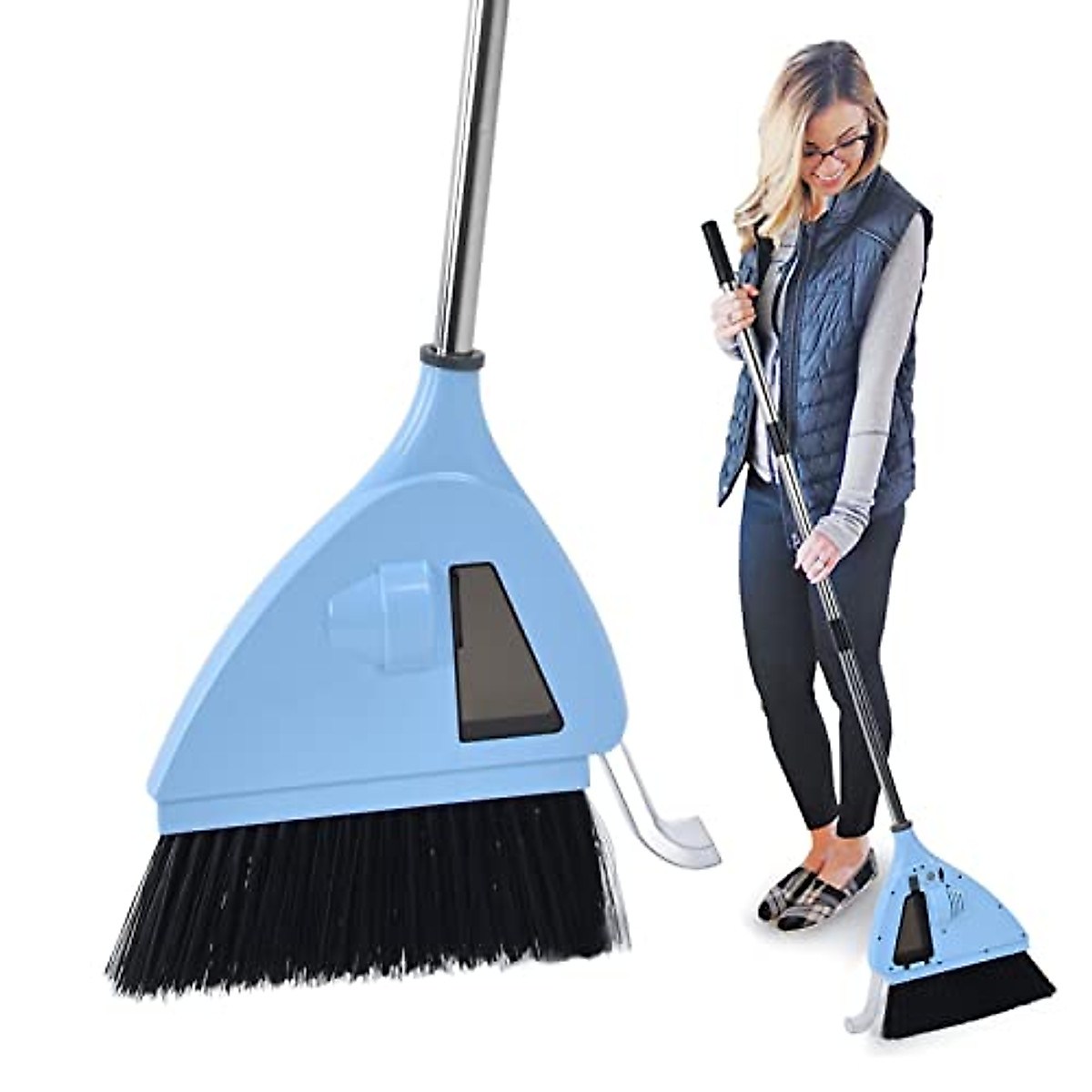 GLOGLOW 2 in 1 Vacuum Sweeper, USB Charging Cordless Vacuum Broom Vacuum Broom Cleaner for Household Bedroom