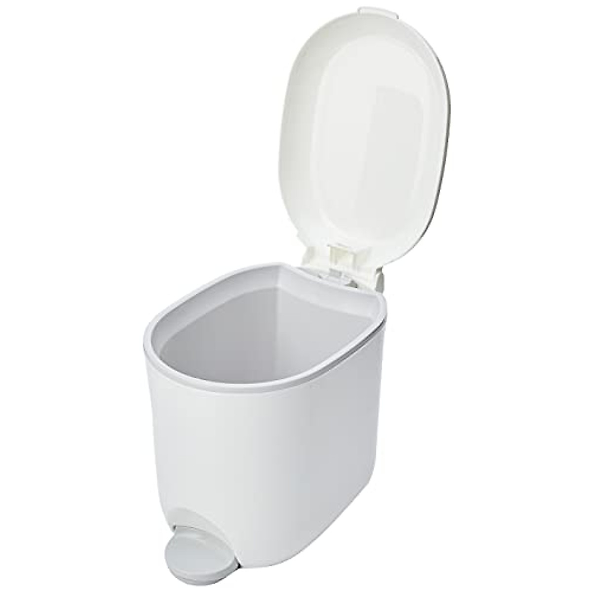 Addis Premium Deluxe Bathroom Pedal Bin with Inner, 3.5 Litre, White Grey, 29 x 18.5 x 23cm