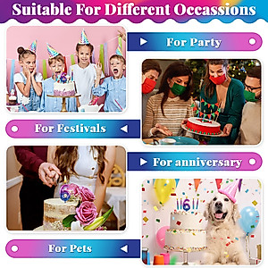 Landhoow 2.36 Inch Birthday Candles Purple to Blue Gradient Candle with 12 Pcs Gradient Spiral Candle for Baby Birthday Cake Topper Anniversary Wedding Party Decor (Number 6)