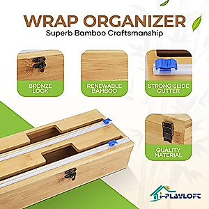 Premium Ziplock Bag Storage Organizer and 2 In 1 Wrap Dispenser for Kitchen Drawer - 6 Pcs Ziplock Bag Pantry Organizer Set - For Gallon Quart Sandwich Snack Candy Baggies