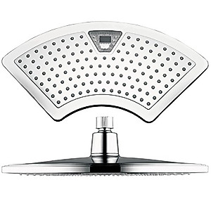Dream Spa AquaFan 12 inch All-Chrome Rainfall-LED-Shower-Head with Color-Changing LED/LCD Temperature Display