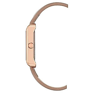 Nine West Women's NW/2116TPRG Rose Gold-Tone and Taupe Strap Watch