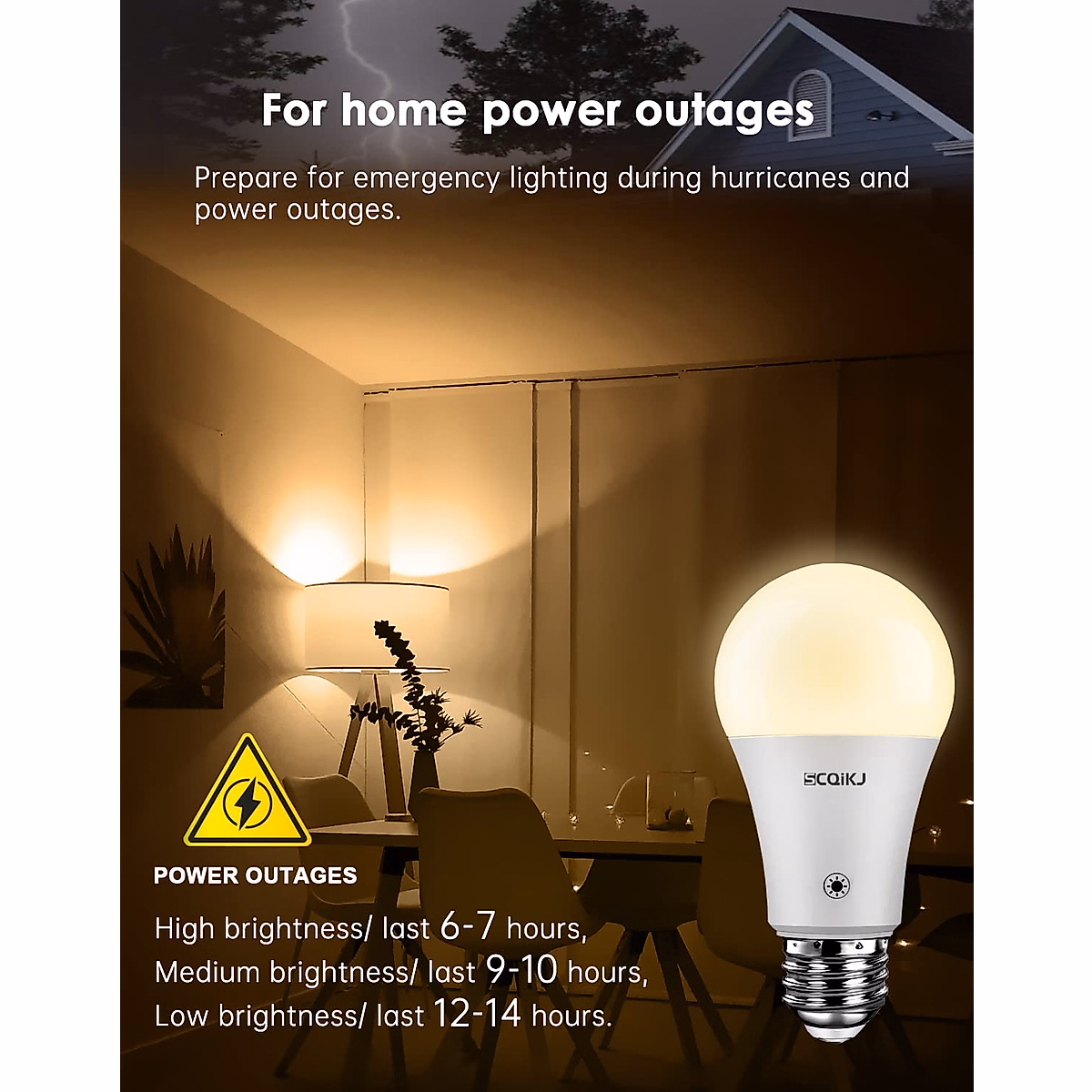 Rechargeable Light Bulbs LED Battery Backup Light Bulb with Remote Control Battery Operated Emergency Bulb Lamps for Home Power Outage and Camping Outdoor Activity Dimmable 7W 600LM Soft White