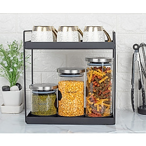 Femora Borosilicate Glass Air-Tight Jar with Silicon Base, 900 ml, Set of 2