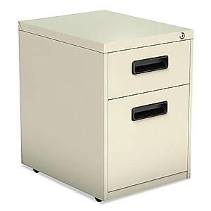 Alera ALEPABFPY Metal 2-Drawer 14.96 in. x 19.29 in. x 21.65 in. Pedestal File - Putty