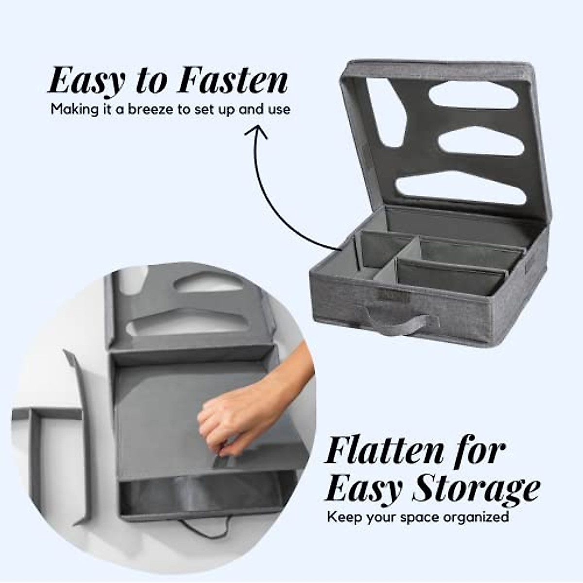 Sprucewise Fabric Ziplock Bag Organizer for Drawer - Plastic Bag Organizer, Baggie Organizer for Drawer, Ziplock Box Holder for Quart, Gallon, Snack, Sandwich Bag Organizer, Baggie Holder