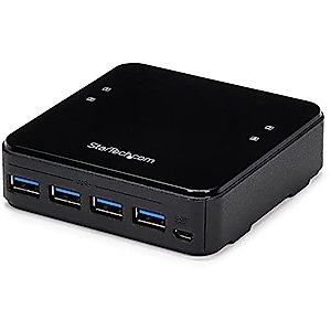 StarTech.com USB 3.0 Peripheral Sharing Switch - 4 USB 3.0 (5Gbps) x 4 Computers - Mac / Windows / Linux - USB A/B Switch - USB Switch (HBS304A24A)