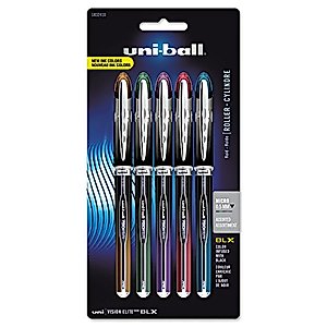 uni-ball 1832410 Vision Elite Blx Series Rollerball Pen .5 Mm Assorted 5/St