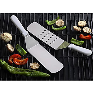 New Star Foodservice 36213 Plastic Handle Flexible Grill Turner/Spatula, 14.5-Inch, White