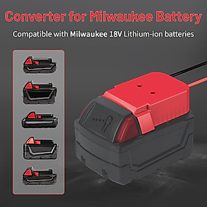 Kzreect Power Wheels Adapter for Milwaukee M18 Battery Adapter, 18V Power Wheels Battery Converter Kit with Fuses Holder and Switch, Wire Terminals, 12AWG Wire for DIY (1-Pack)