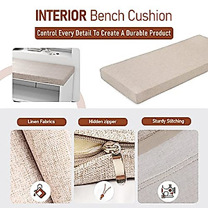 Focuprodu Bench Cushion 42 inch, Patio Furniture Cushions, Personalized Custom Non-Slip Durable Window Cushions Chair Cushions. 90+ Colors to Choose from. (42x18x2.5, Light Brown)