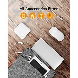 Inateck 13-13.5 Inch 360 Protective Laptop Sleeve Carrying Case Bag Compatible with 13 Inch MacBook Air/Pro M2/M1 2022-2012, 14 Inch MacBook Pro M1 2021 M2 2023, Surface Pro X/9/8/7/6/5/4/3, Gray