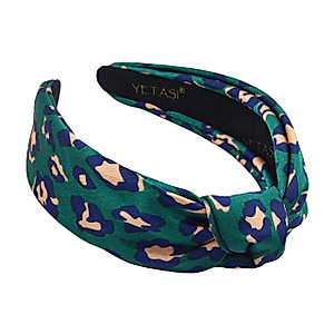 YETASI Leopard Satin Headbands for Women Get Compliments. Head bands for Women's Hair are Chic. Green Knotted Headband for Women is a Classy Cheetah Headband