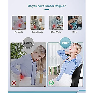 Tsumbay Lumbar Support Pillow Memory Foam Back Cushion Ergonomic Backrest for Back Pain Relief with Breathable 3D Mesh and Adjustable Belts, for Office Chair, Car Seat, Gaming Chair and Wheelchair