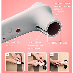 MIKMAYTOO Door Levers Handle Cover, 2 PCS Anti-Collision Anti Static Electricity Door Handle Silicone Protective Cover for Children protectoin (Grey)