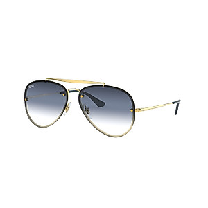 Ray-Ban RB3584N Blaze Aviator Sunglasses, Demi Gloss Gold/Clear/Blue/Grey Gradient, 61 mm