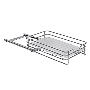 Household Essentials Nickel Glidez Brushed Pull Out Spice Rack Organizer, 6 Inches Wide, 6"