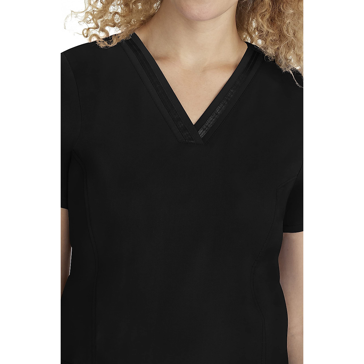 Healing Hands Scrub Top for Women with 3 Pockets and Easy Care, 2-Way Stretch Fabric Plus Size 2278, 5XL, Black