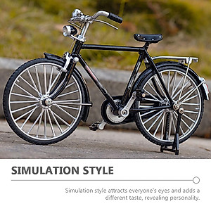 HOMSFOU Alloy Mini Bicycle with Inflator: Miniature Bike 1: 10 Bike Model Alloy Bike Miniature Bike Toy Finger Bike for Collections Bookshelf Decor