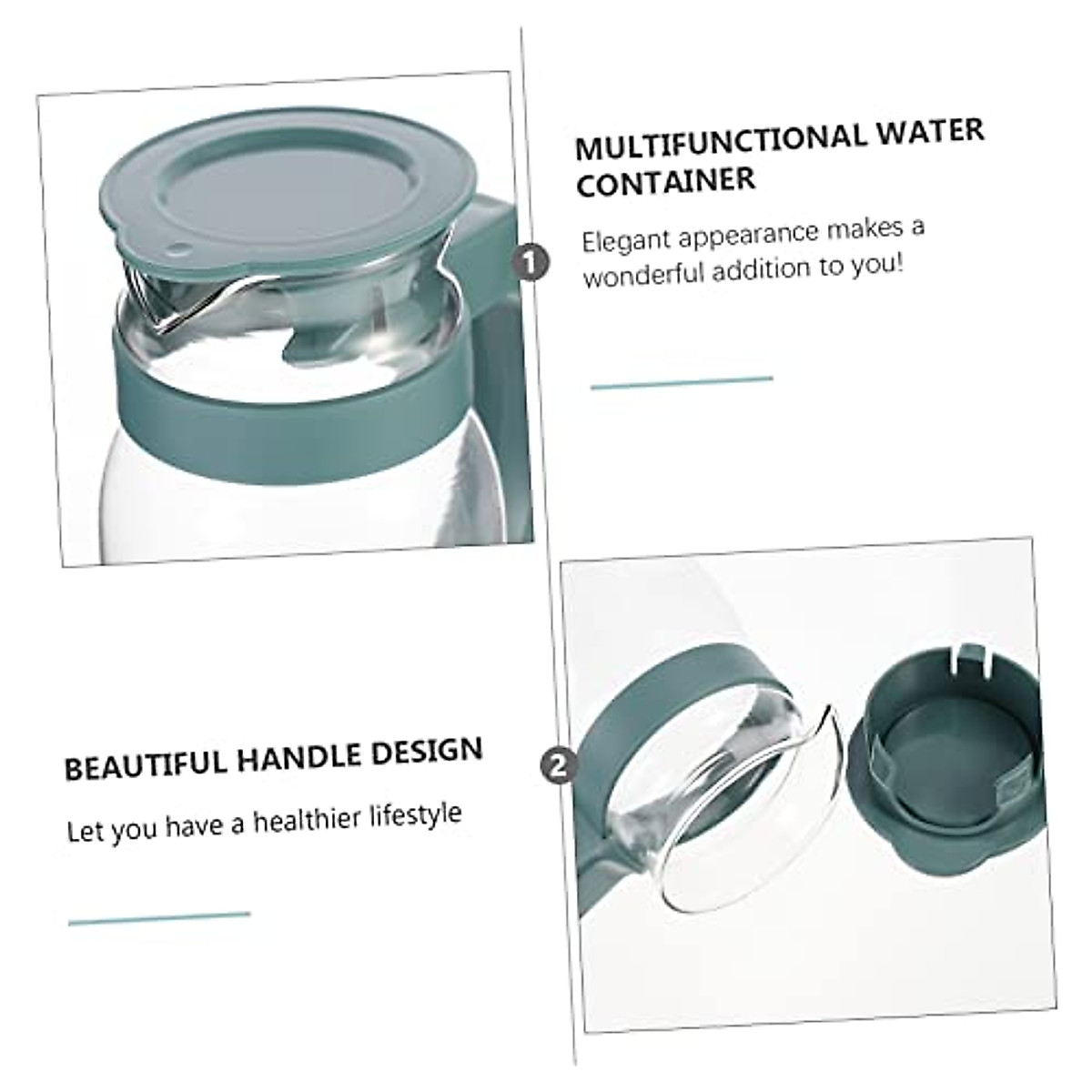 HOMSFOU 3 pcs Teapot Tea and Holder Leak-proof for with Clear Pitcher Lemonade Milk Night Kitchen Ml Kettle Glass Iced Coffee Multi-purpose Drink Glasses Fridge Teakettle Beverage