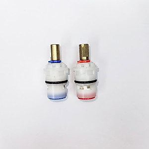 Ceramic Stem Disc Faucet Cartridge Replacement Bathroom Tap (1 Pair Hot & Cold) for Pfister 9608020 48/143/149 Series Valve Cartridge 9608060 Hot Valve Cartridge