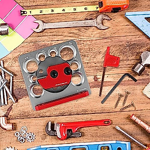 6Pcs Dowel Maker Jig Kit,Metric 8mm to 20mm Adjustable Dowel Maker with Carbide Blade,Electric Drill Milling Dowel Round Rod Auxiliary Tool for Wooden Rods Sticks Woodworking (Silver Red)