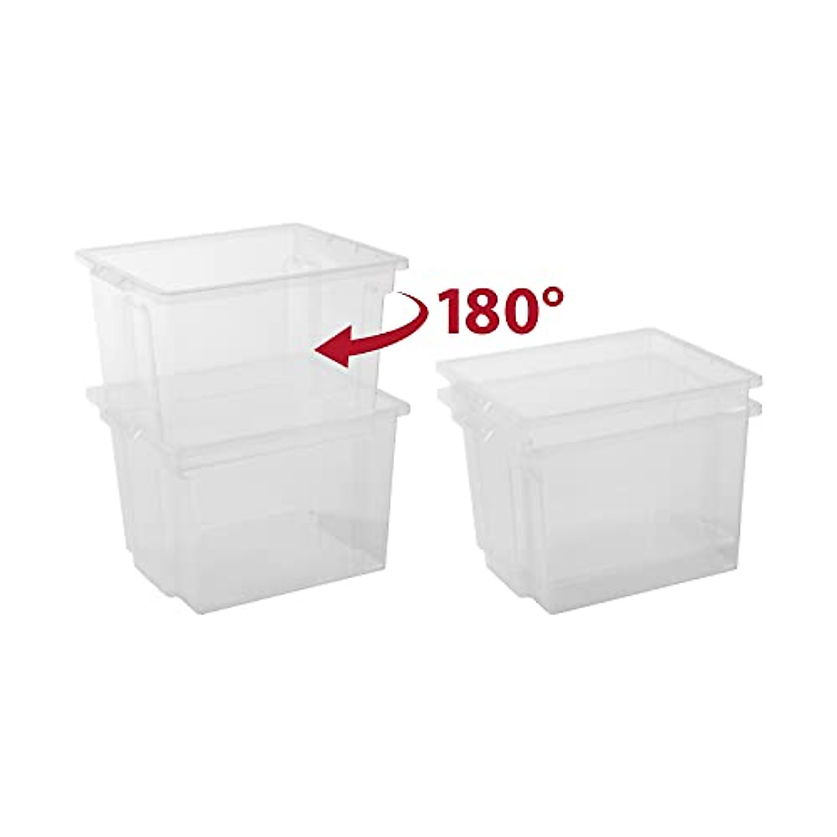 IRIS OHYAMA Set of 3, Storage box, 13 L, with lid, stackable, garage, bedroom, living room - Useful Storage Box USB-SP - Transparent