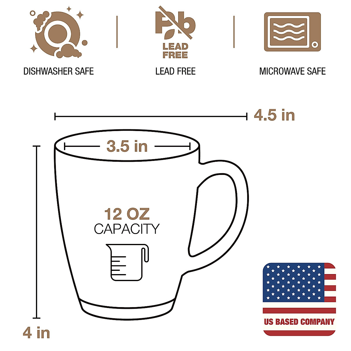 Eparé Clear Glass Coffee Mugs - 12 oz Clear Transparent Tea Cups & Coffee Glasses - Clear Coffee Mugs Set of 2 - Cappuccino Glass Mugs & Cup For Hot Beverages With Handle