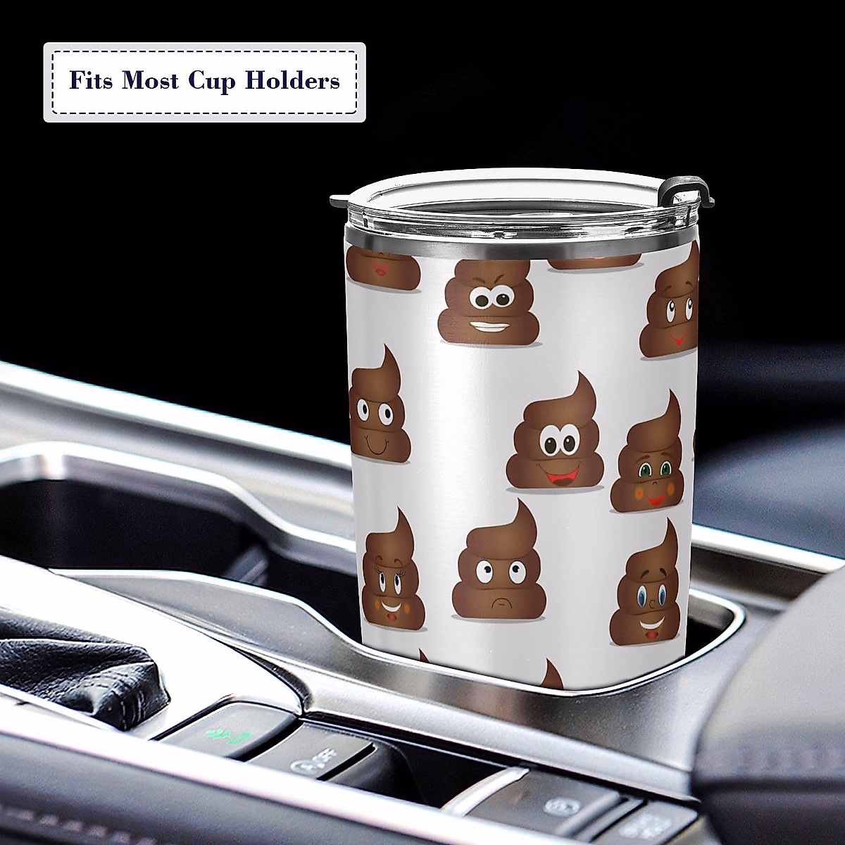 innewgogo Cute Poop 20 oz Stainless Steel Vacuum Insulated Tumbler for Women Men Reusable Water Bottle with Leak-proof Lid & Straw Reusable Cup for Home Office School Gym Water Iced Tea Coffee