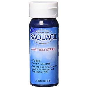 Baquacil 84396 4-Way Test Strips Swimming Pool Water Testers, 25 ct