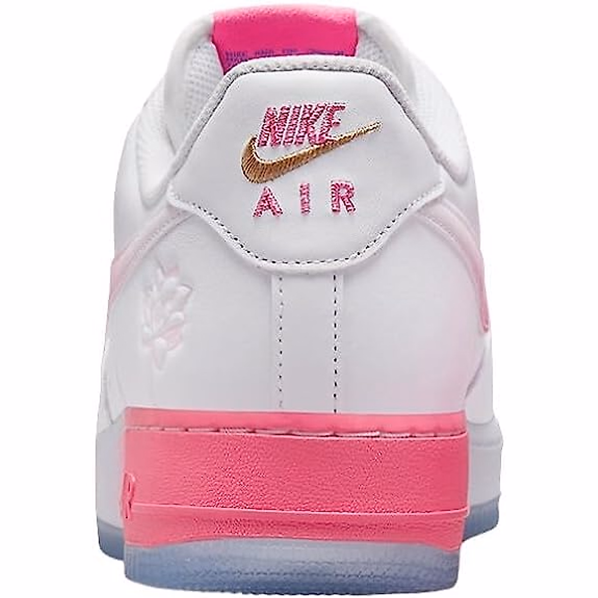Nike Men's Air Force 1 07 PRM White/Lotus Pink-Yellow Gold (FD0778 100) - 10.5