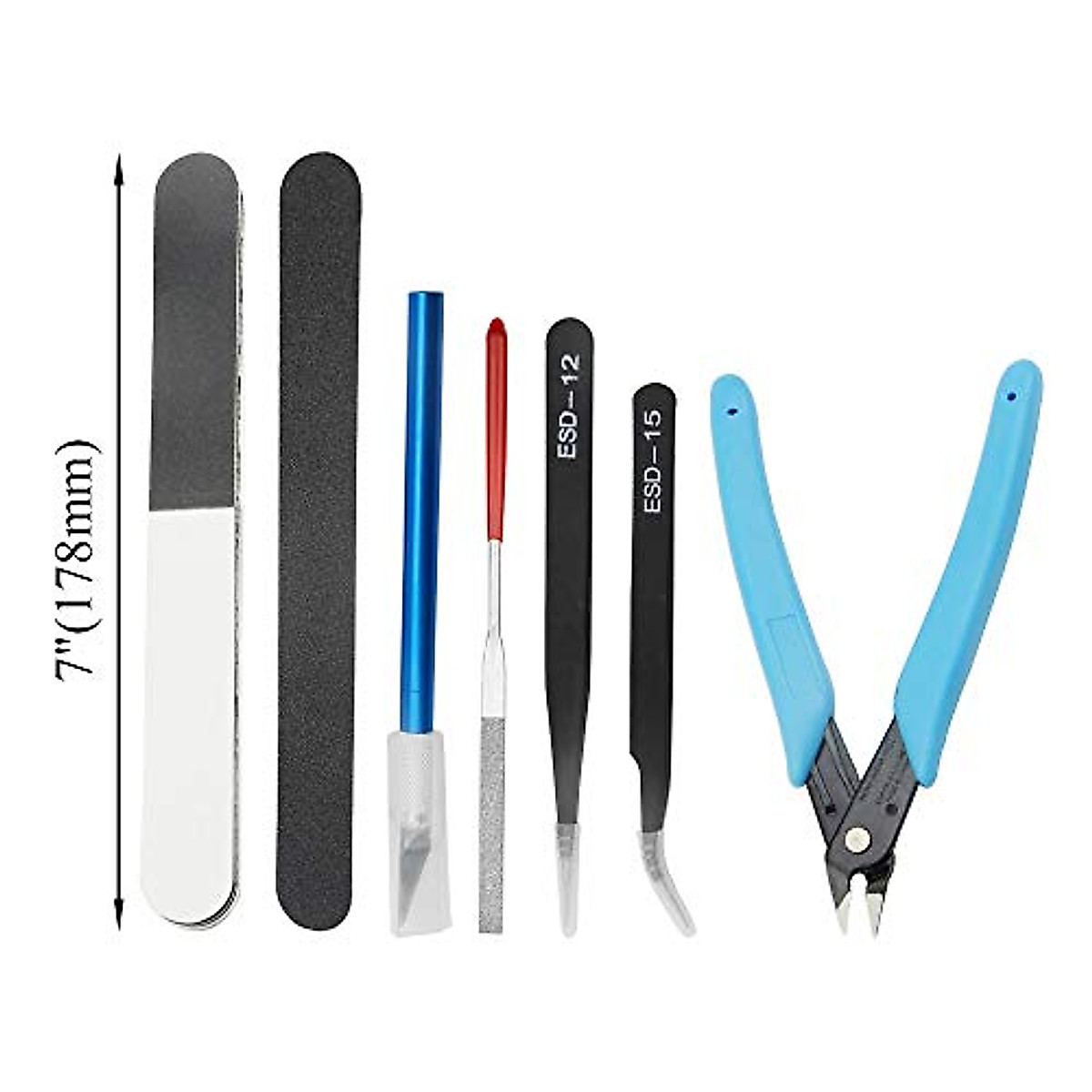 Bigstone 13 PCS Gundam Model Tools Kit Hobby Building Tools Set for Cars, Airplanes, Buildings, Gundam Robots Models Building Repairing and Fixing