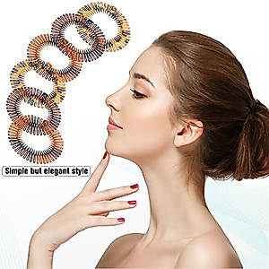 9 Pieces Circular Flexible Plastic Hair Combs and Headbands for Women Girls, 3 Colors (Yellow Leopard, Red Leopard, Tortoise Shell)