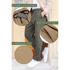 COOFANDY Men's Jogger Pants Running Hiking Drawstring Trousers Work Sweatpants Khaki