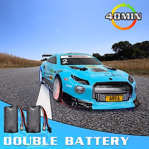 VOLANTEXRC RACENT RC Drift Car - 1:14 Scale 4WD 15MPH Fasr Remote Control Toy with Drifting & Racing Tires, 2 Rechargeable Batteries, Gifts for Boys Kids Adults (Blue)